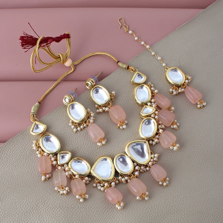 LUCKY JEWELLERY Back Meenakari Stone Bollywood Style Handcrafted Indian ...