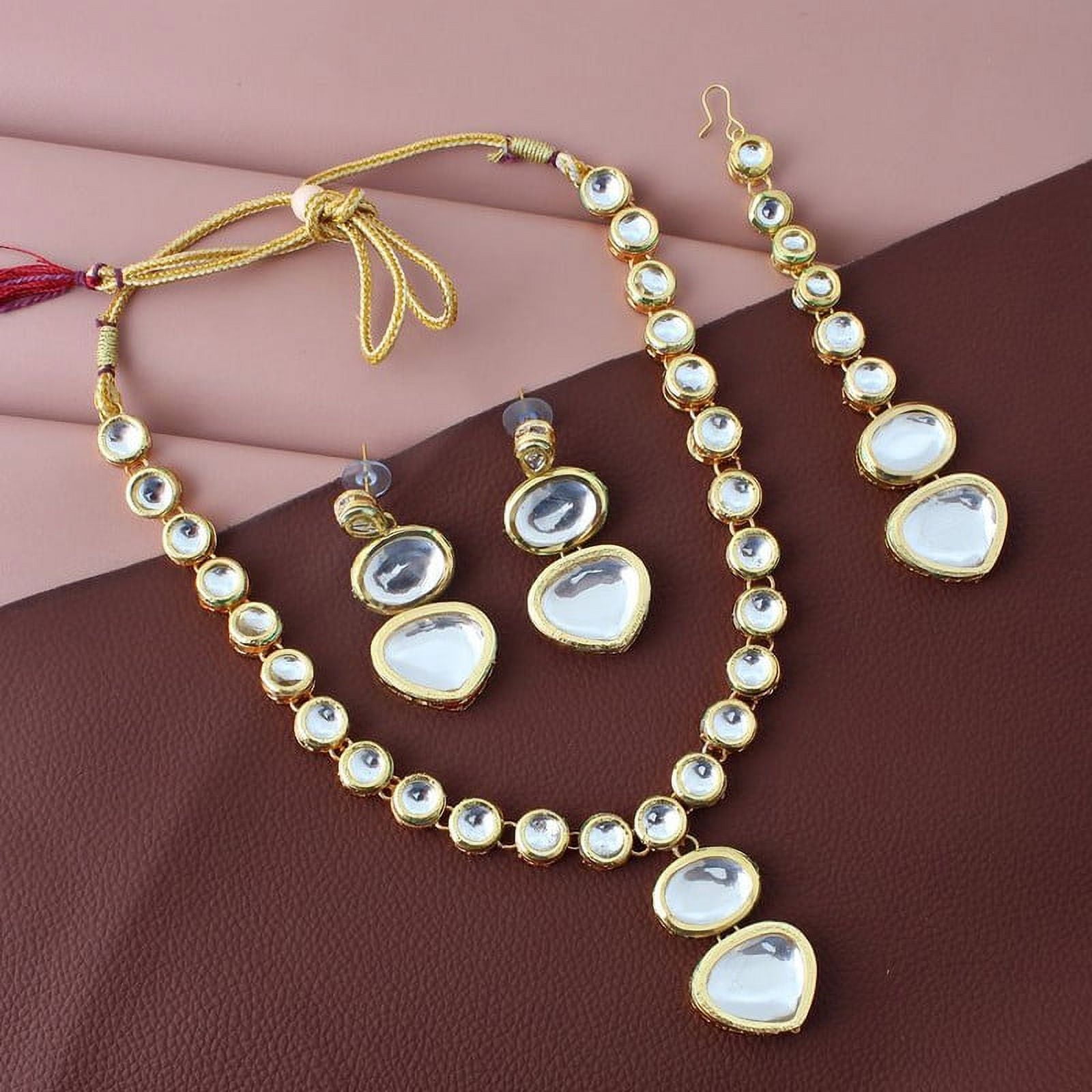 LUCKY JEWELLERY Back Meenakari Stone Bollywood Style Handcrafted Indian ...