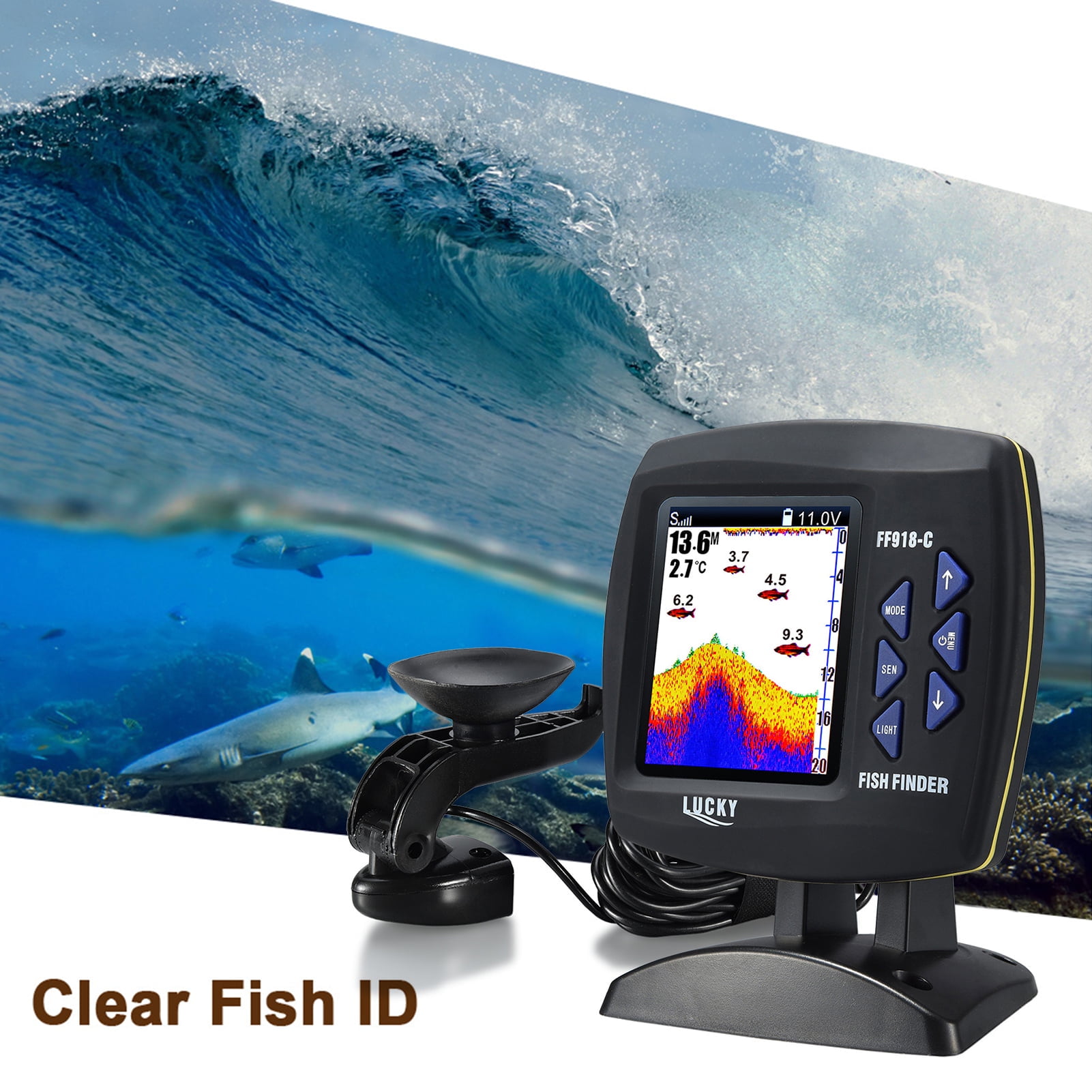 LUCKY Monitor,Fish WaterproofFish Locator BoatLcd Fish Locator Boat ...