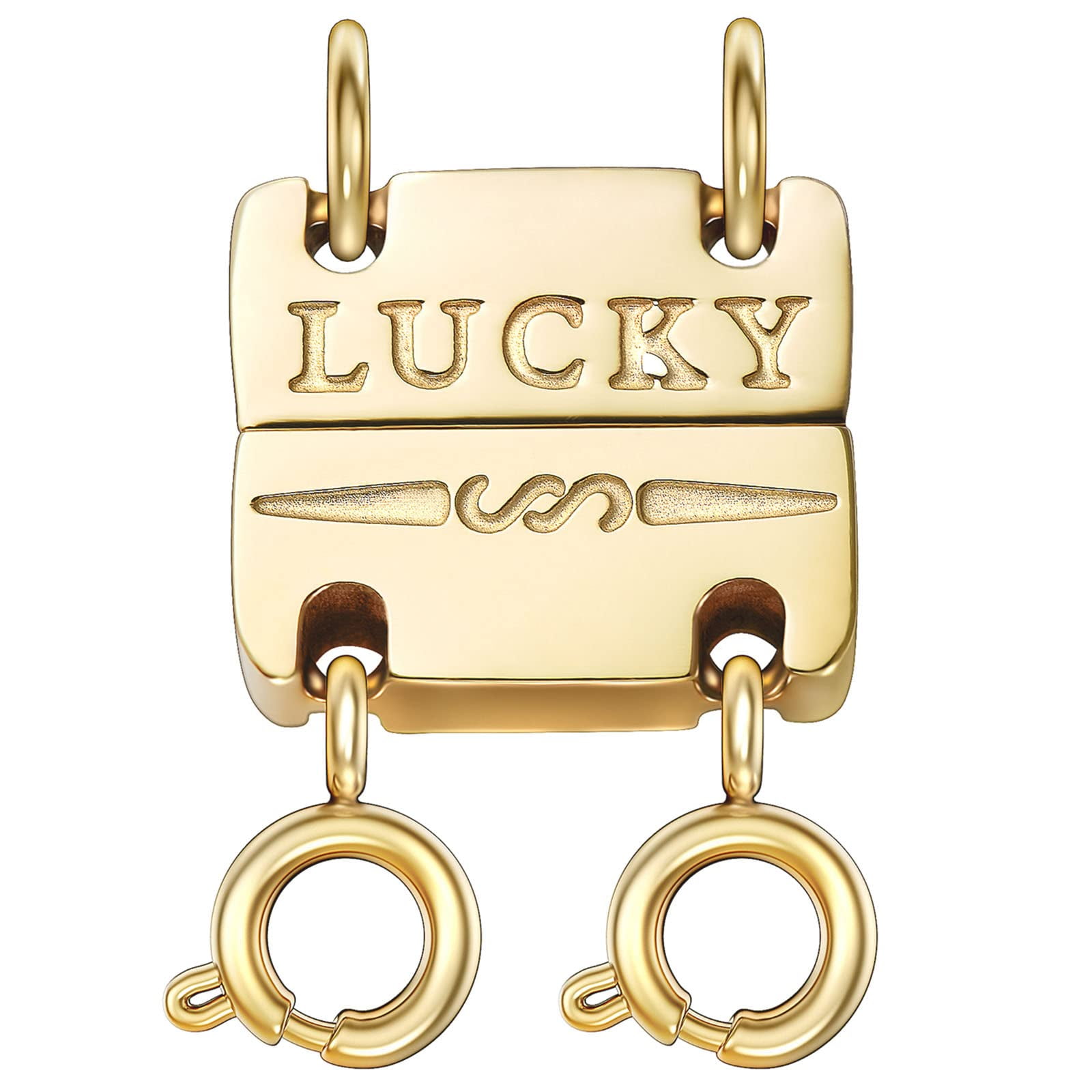 LUCKY 18K Gold/Silver Plated Necklace Layering Clasps, Stackable ...