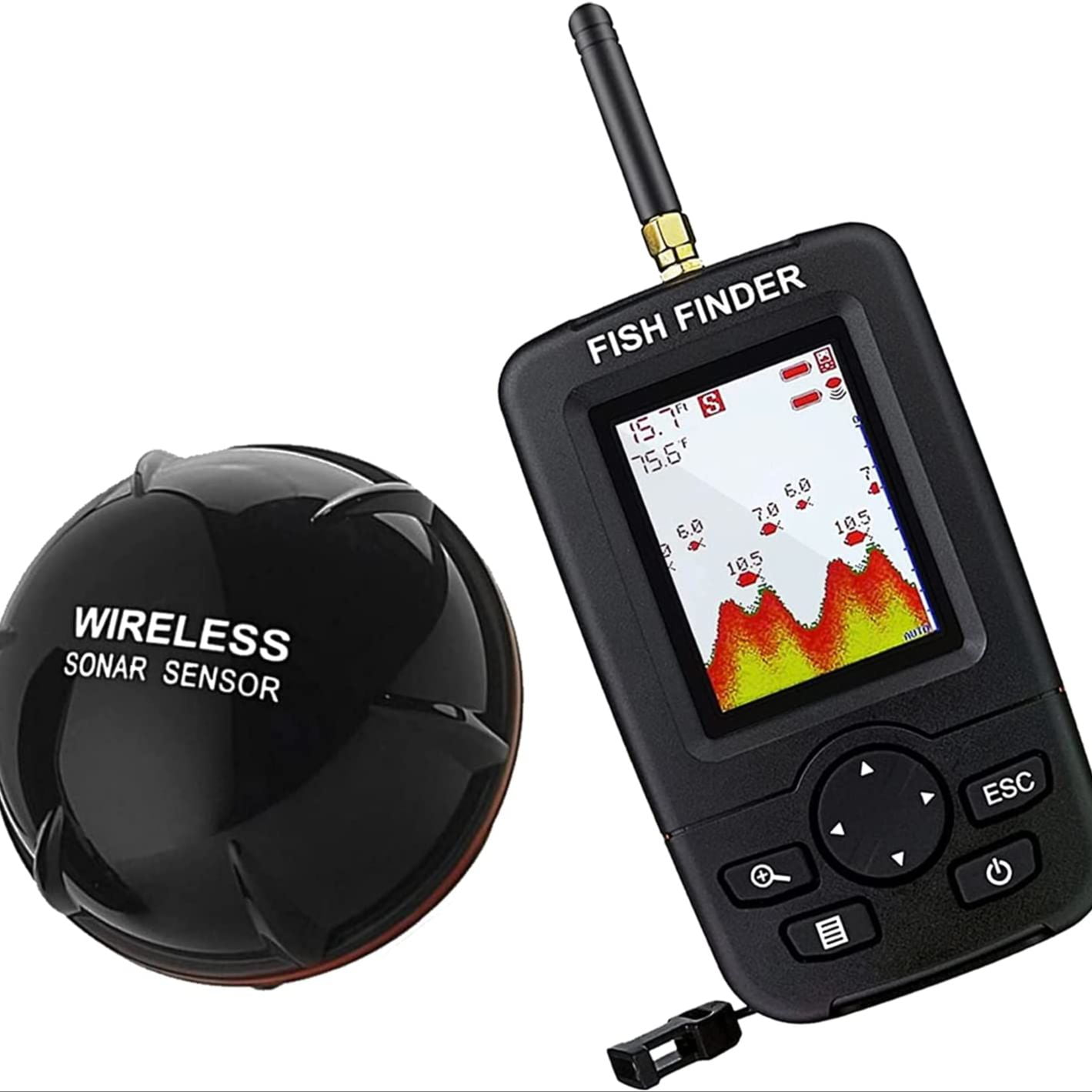 LUCKY Wireless Sonar Fishing Alert Fish Finder Underwater Echo Sounder ...