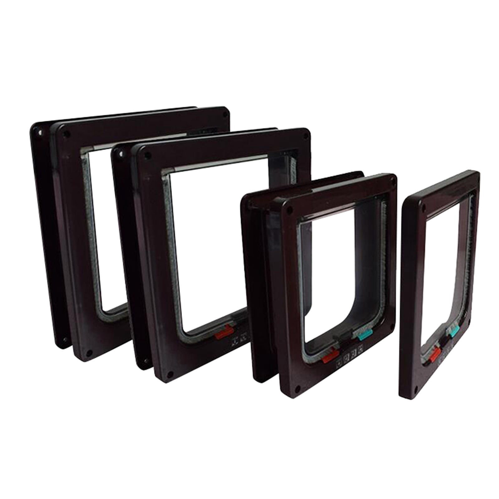 LUCKYLTT Cat Door,4 Way Locking Cat Flap Door for Interior Exterior ...