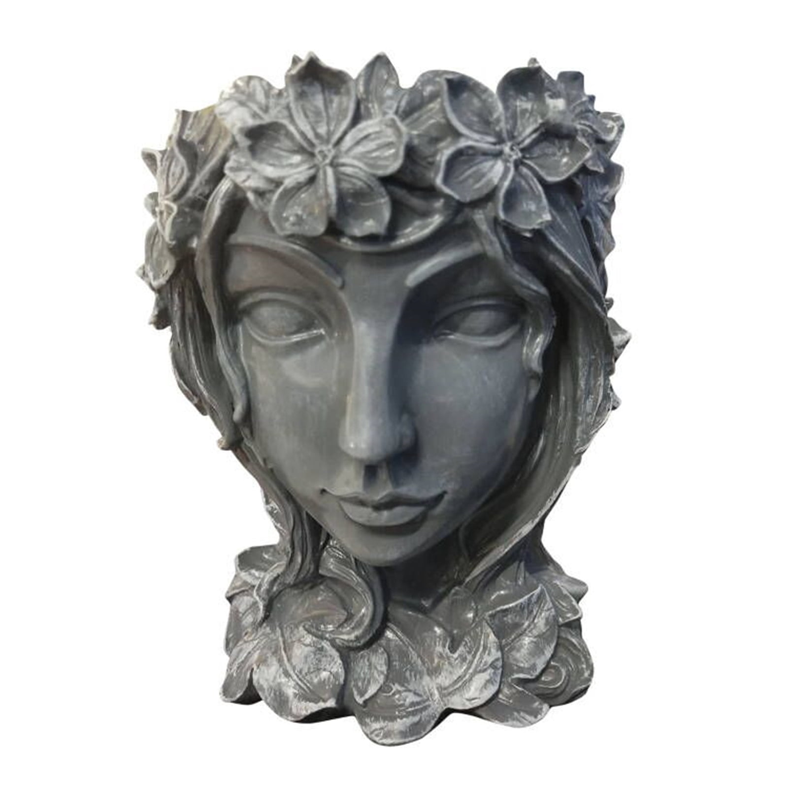 LUCKYLTT Head Planter Face Flower Pot Decorative Girl Statue Planter ...