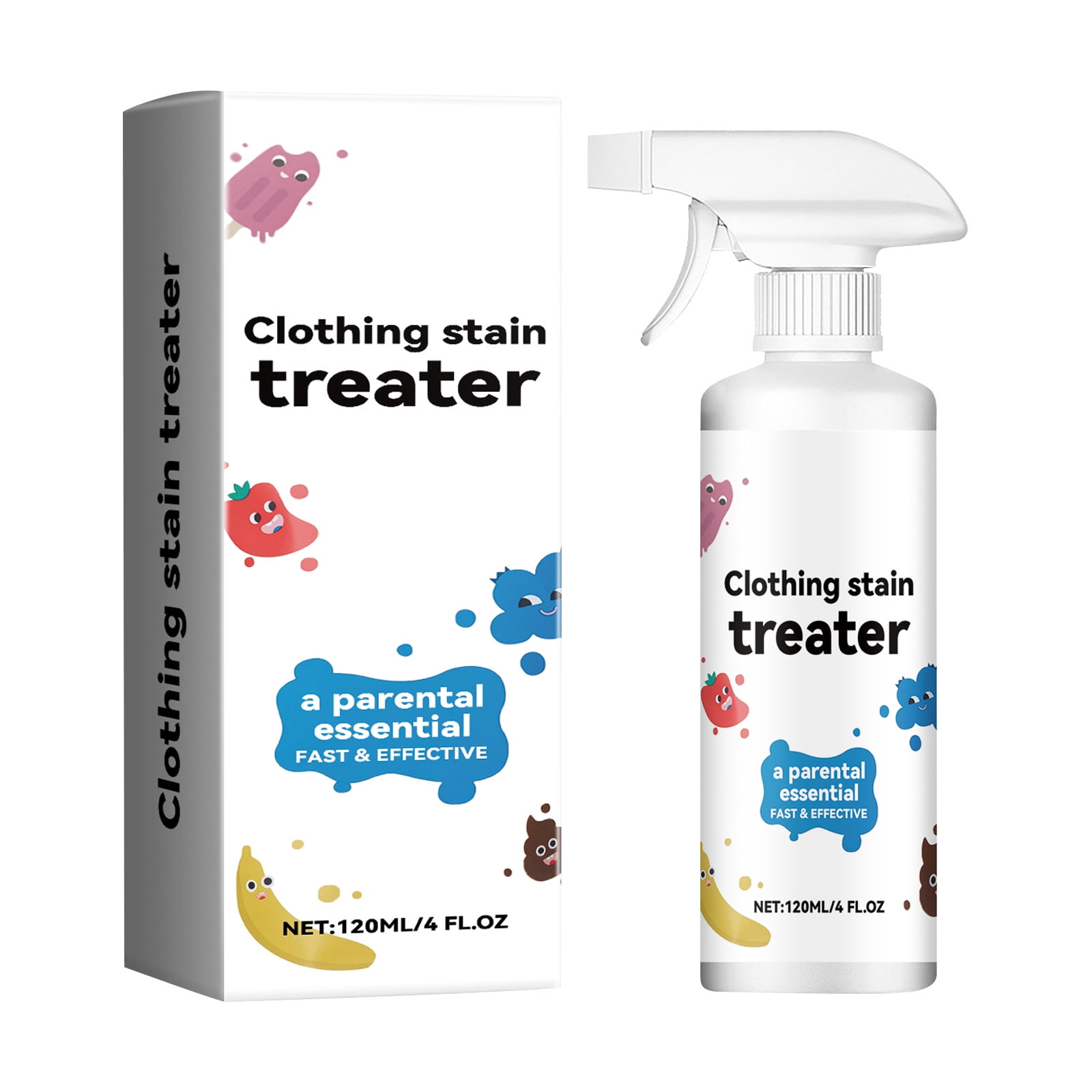 LUCKYLTT Powerful Clothing Stain Remover Spray Fast Acting, Safe for ...