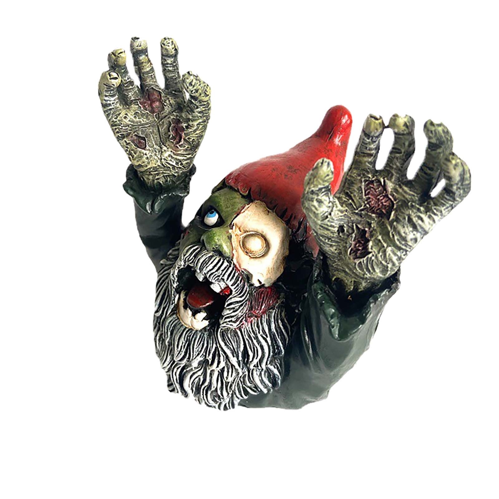 LUCKYLTT Zombie Garden Gnome Statue Spooky Halloween Lawn Ornament ...