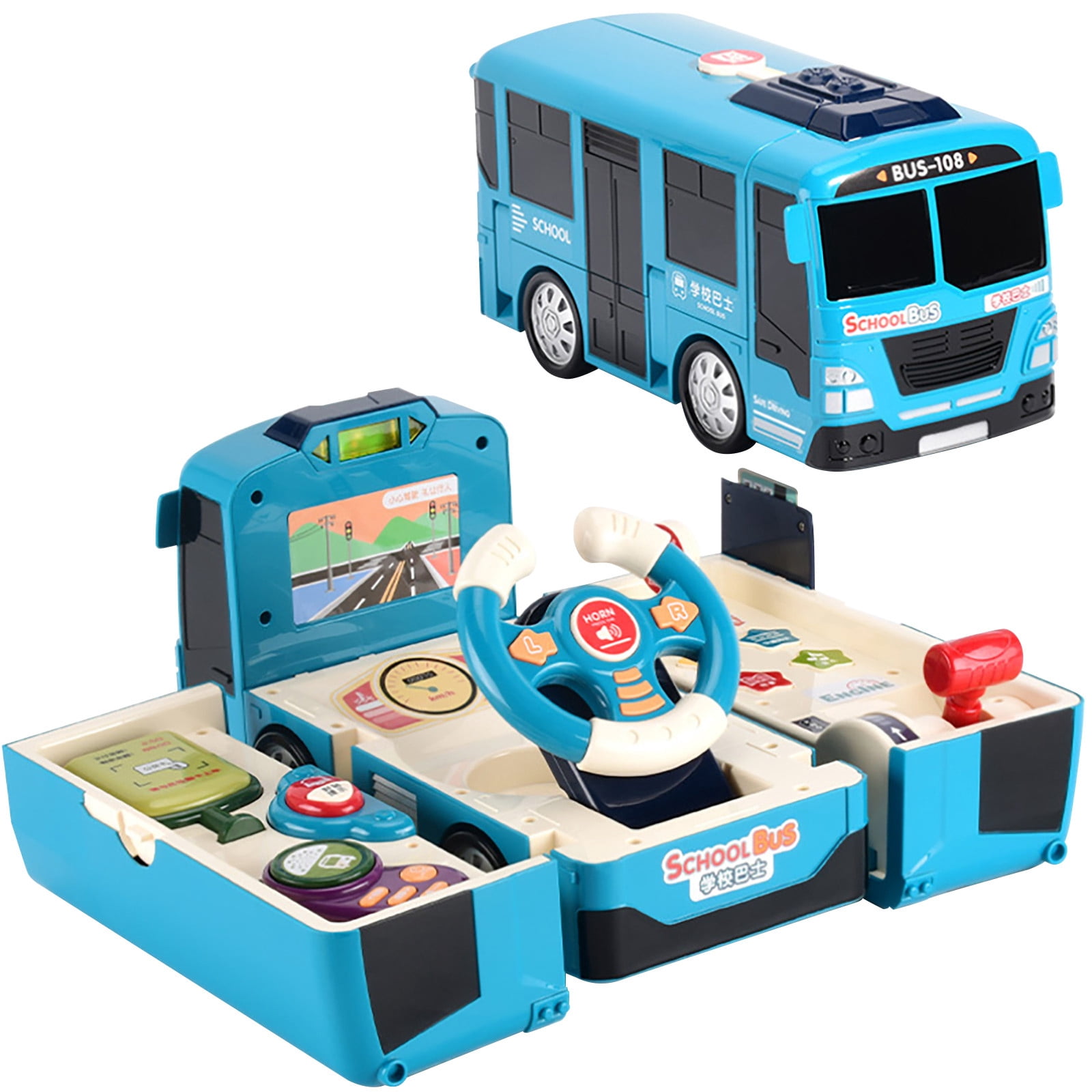 LUCKYLTT1 Children's multifunctional deformable bus steering wheel ...