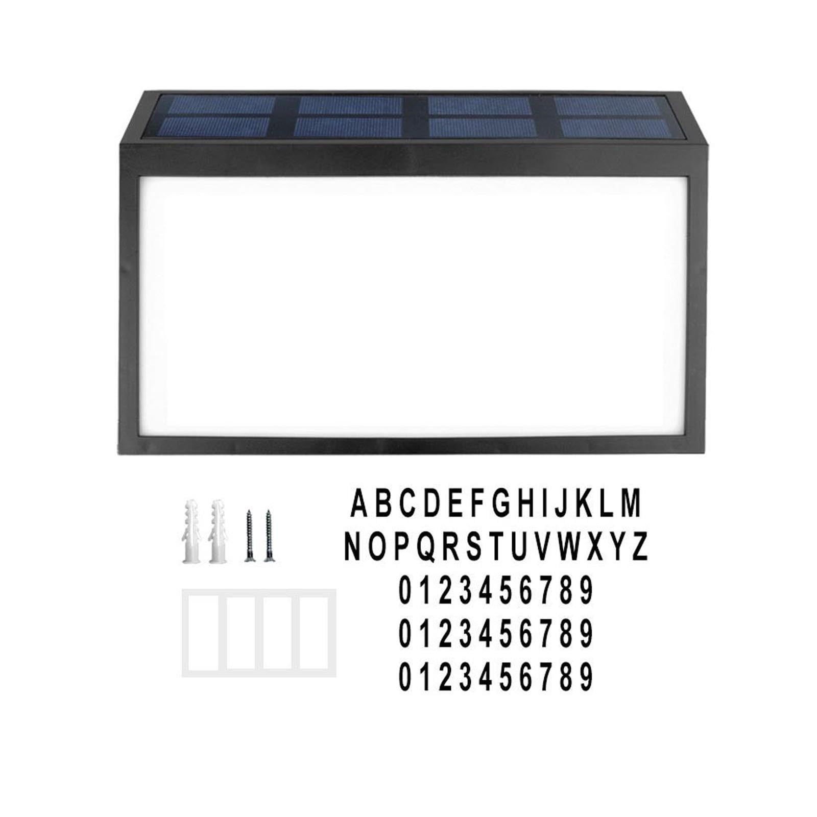 LUCKYLTT1 Solar Powered LED House Number Sign with Customizable Address ...