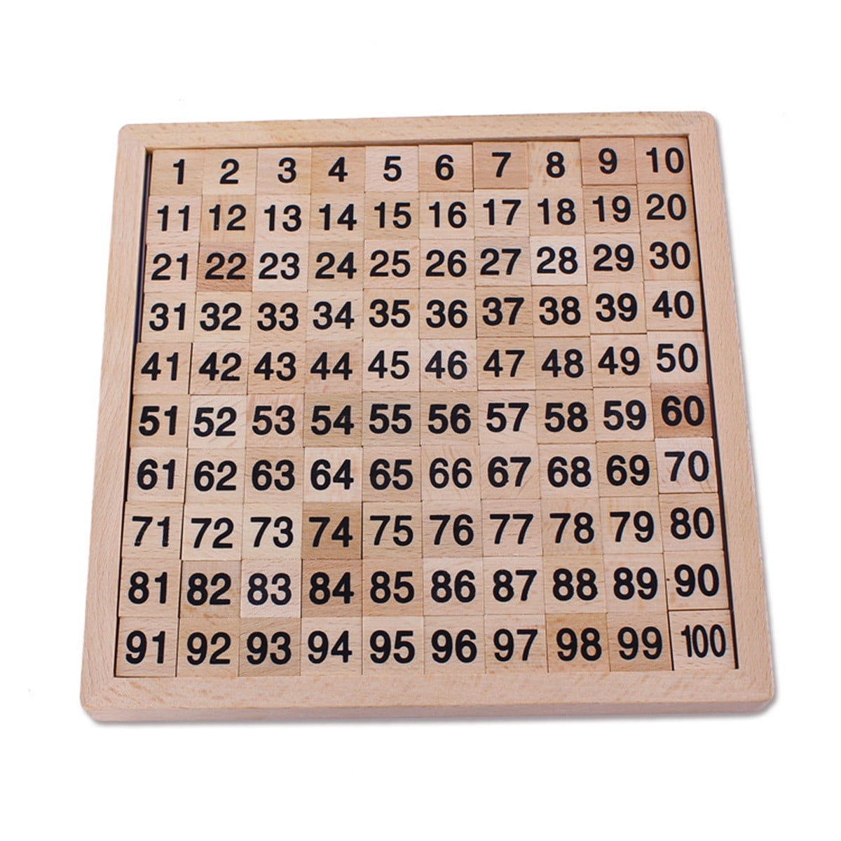 LUCKYLTT1 Wooden-Toys Hundred Board 1-100 Consecutive Numbers Wooden ...