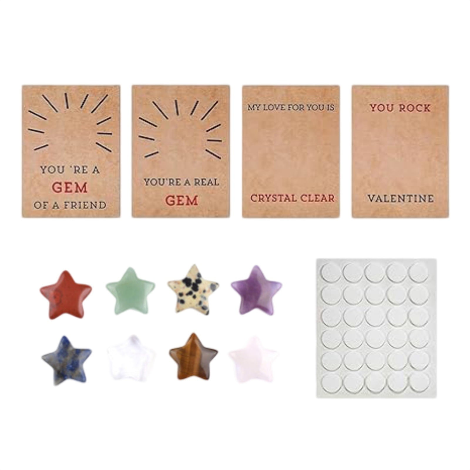 LUCKYM Gemstone Star Gift Set with Inspirational Cards and Adhesive ...