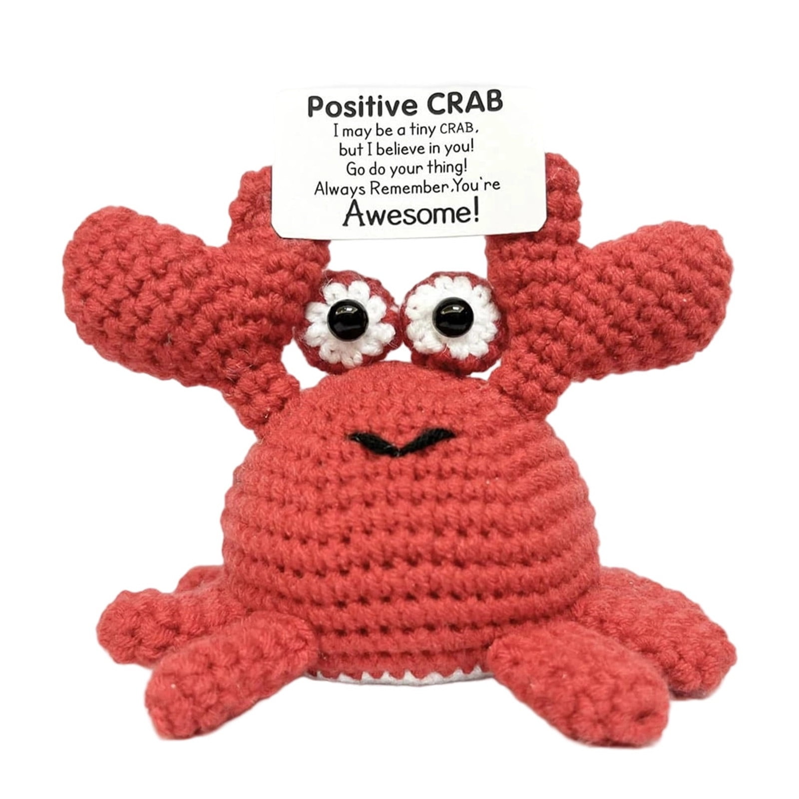 LUCKYTMY Handcrafted Positive Crab Plush Toy Inspirational Gift for ...