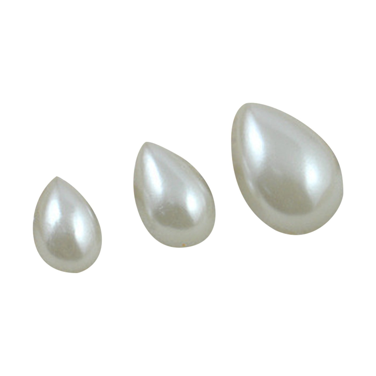 LUCKYXTT 100Pcs Ivory Colour Drop Pearl Flatback Oval Rhinestone Beads ...