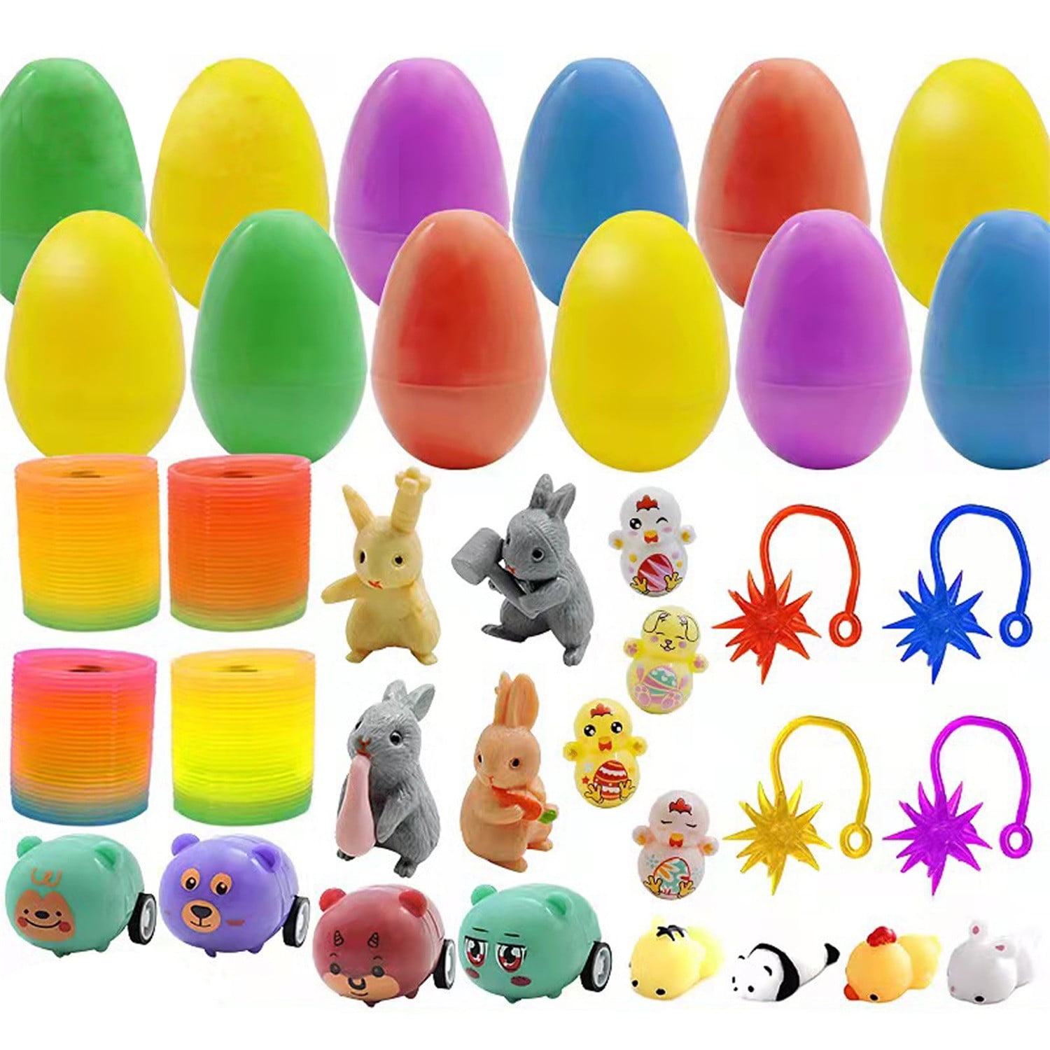LUCKYXTT 24 Pack Prefilled Easter Eggs With Animal , 2.5Inch Plastic ...