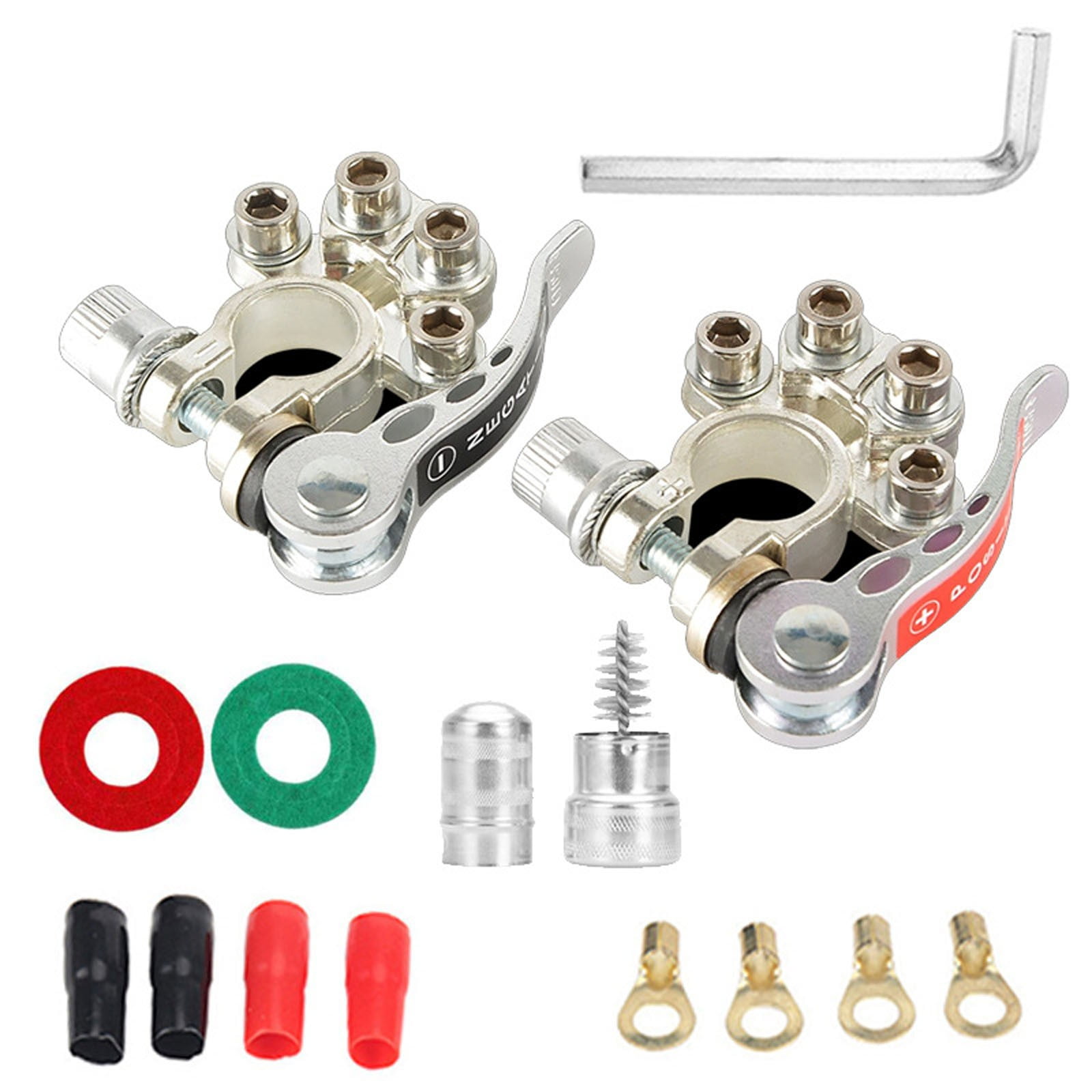 LUCKYXTT Car Battery Terminal Connectors, 2 Pcs 4 Way Quick Release ...