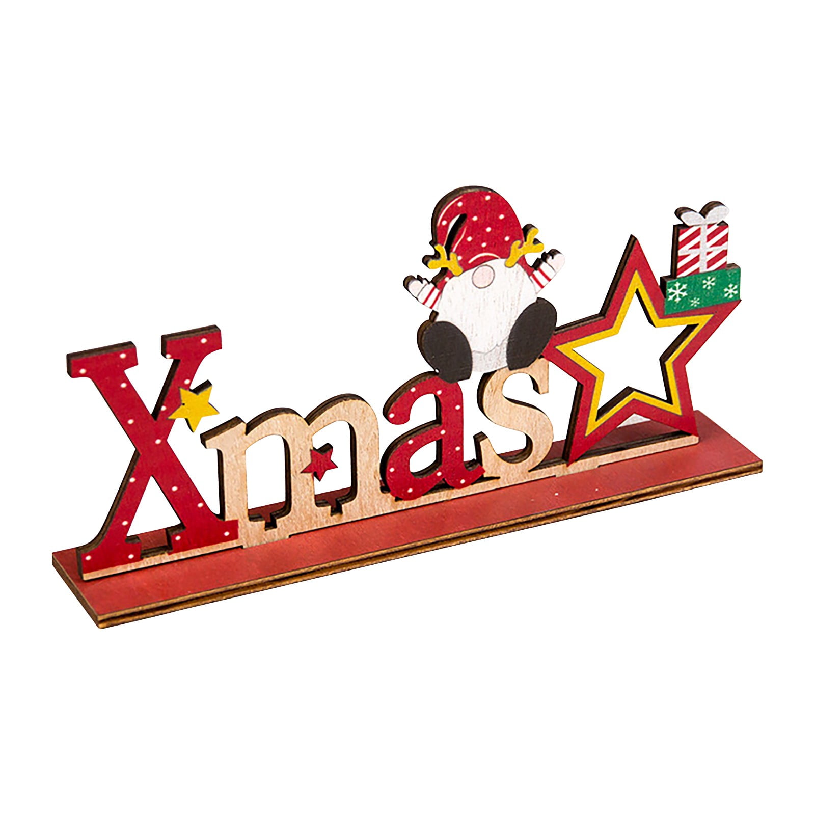 LUCKYXTT Christmas Wooden Adornment Desktop Wooden Table Centerpieces ...