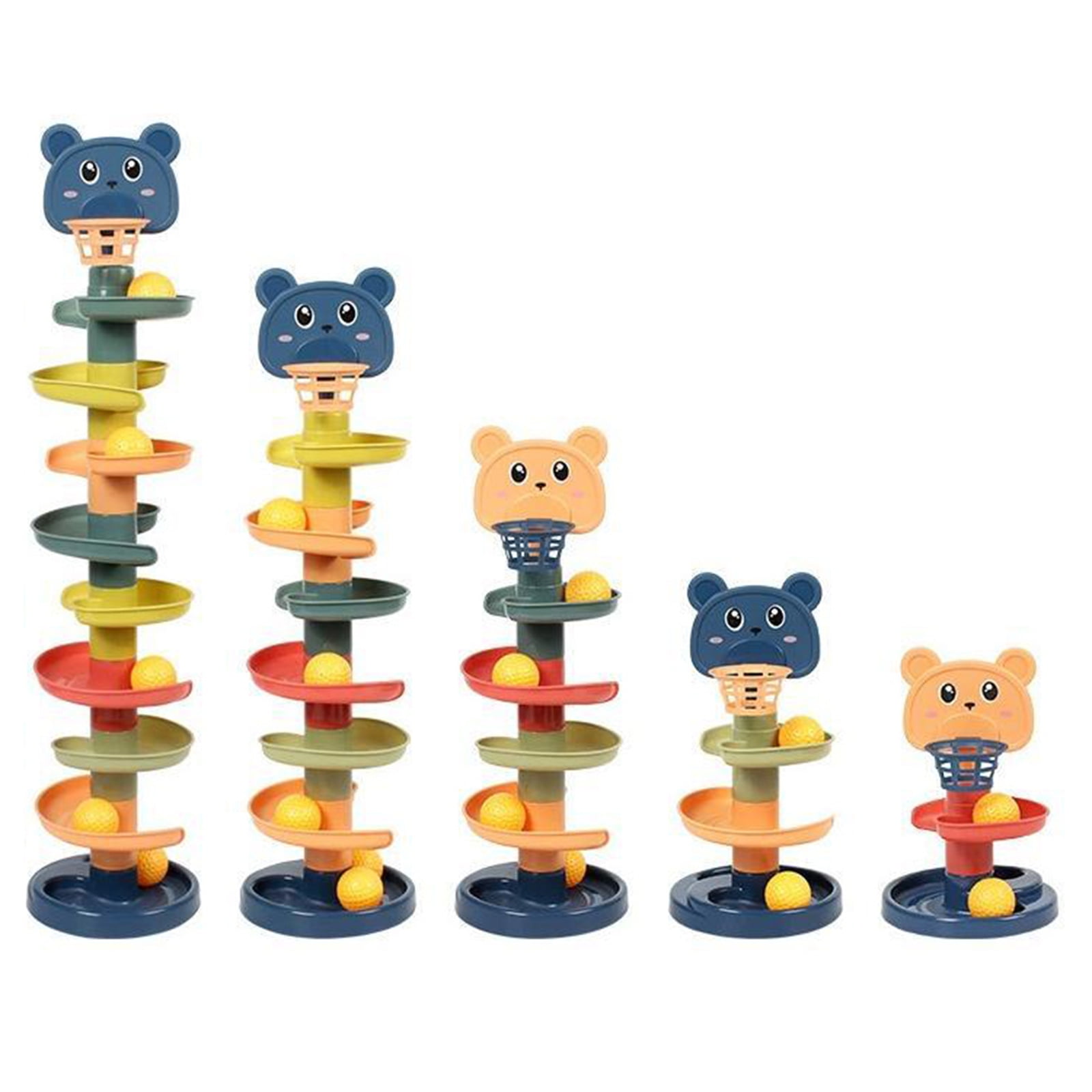 LUCKYXTT Colorful Bear-Themed Ball Drop Tower Toy Set for Toddlers ...