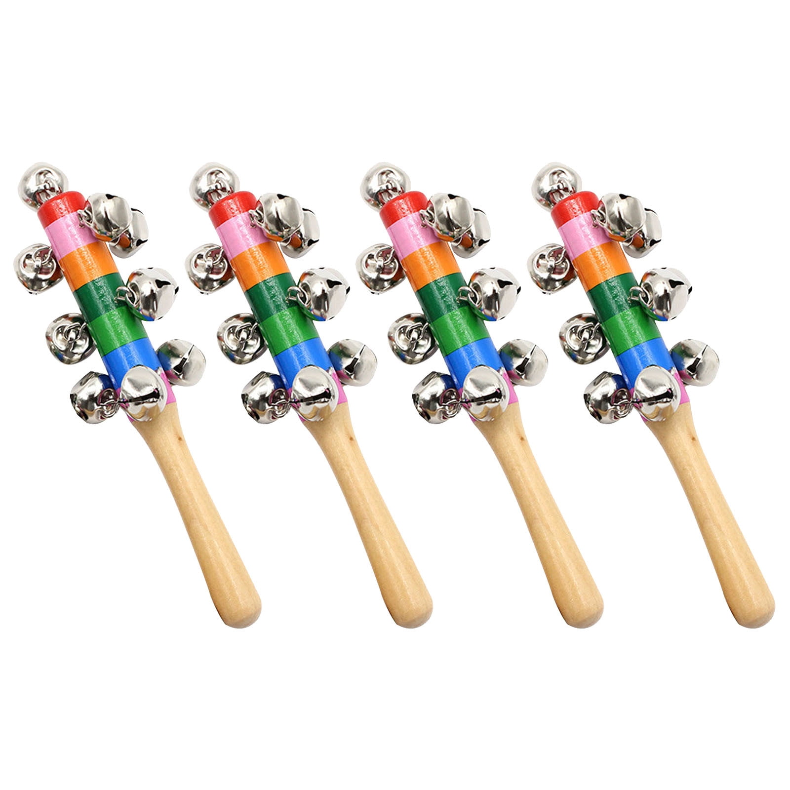LUCKYXTT Colorful Wooden Handheld Bell Shaker for Kids Musical ...