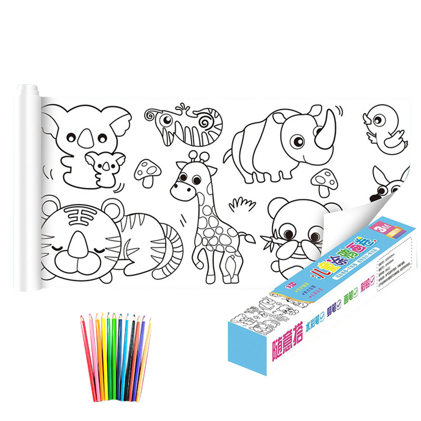 LUCKYXTT Coloring Paper Roll For Kids 118x11.8 Inch Children's Drawing ...