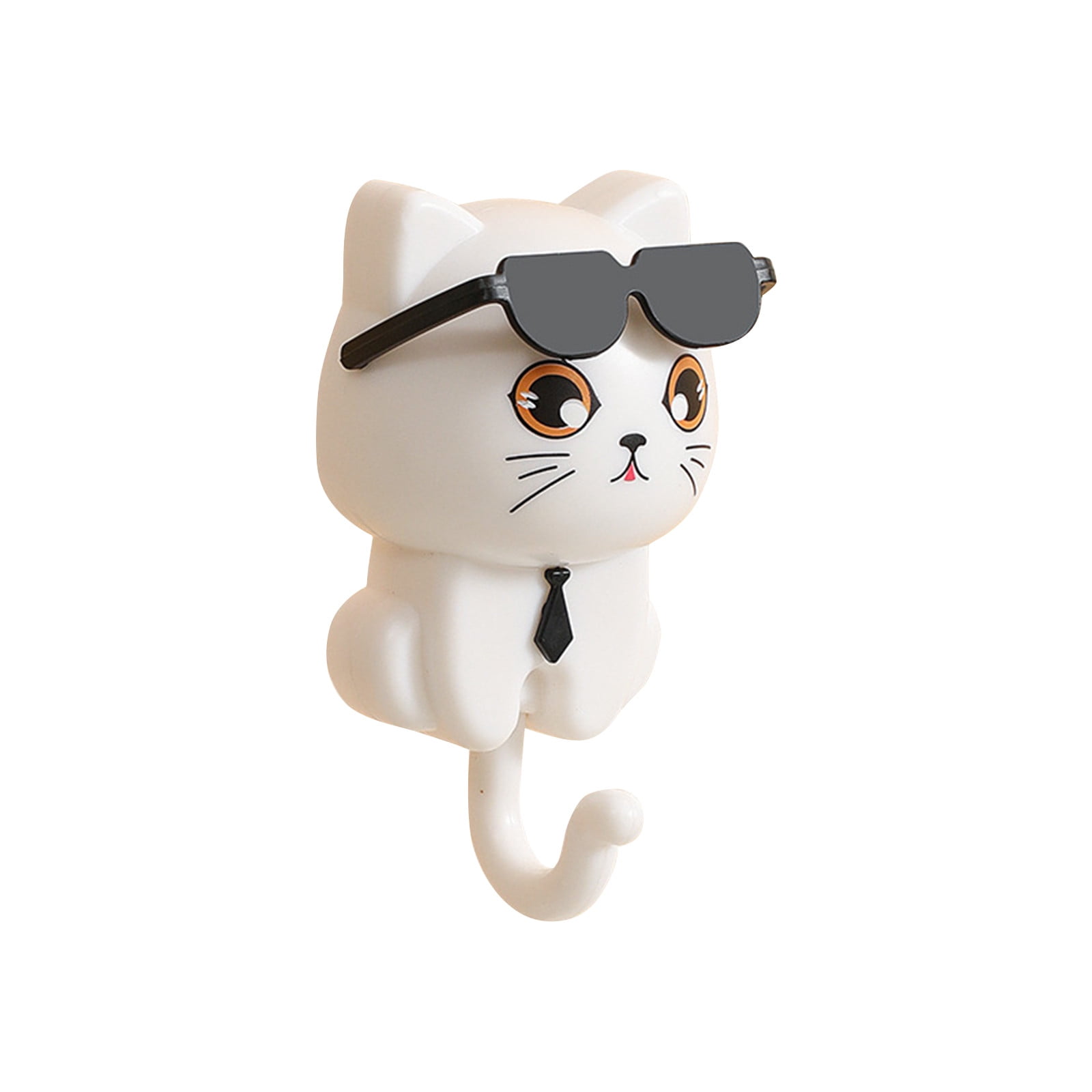 LUCKYXTT Cute Cat Key Hook, Cartoon Cat In Sunglasses Creative Vity ...