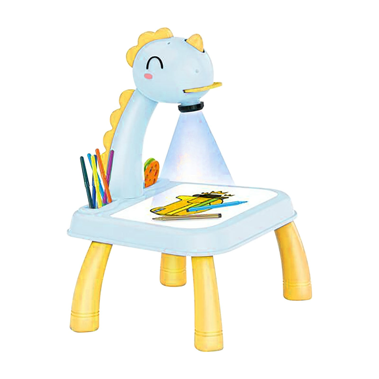 LUCKYXTT Dinosaur Children's Drawing Desk, With Projector, Educational ...