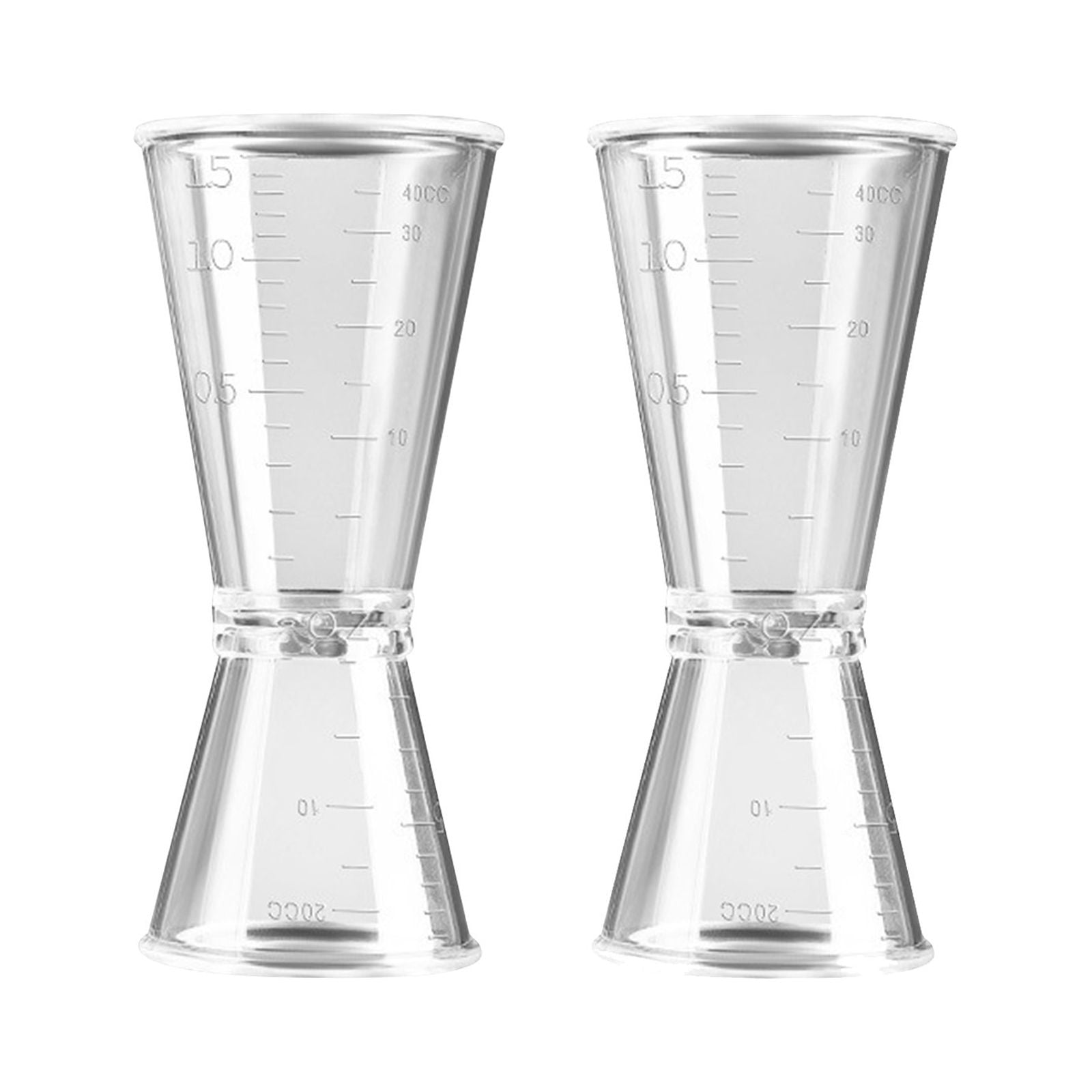 LUCKYXTT Double Clear Plastic, Set Of 2, Cocktail Measuring Glasses ...