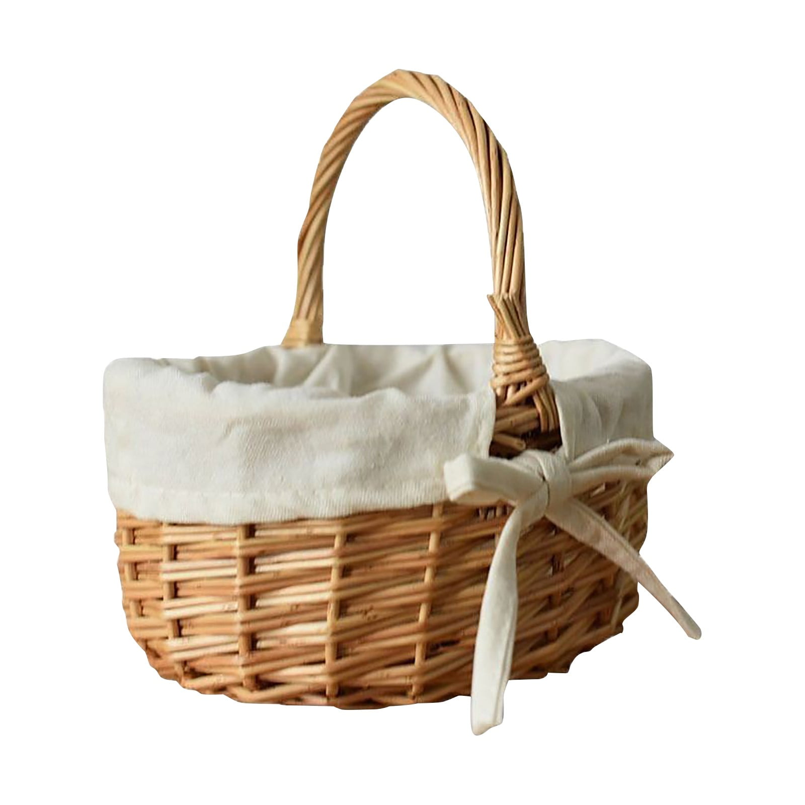 LUCKYXTT Handwoven Wicker Picnic Basket with Removable Liner and Handle ...
