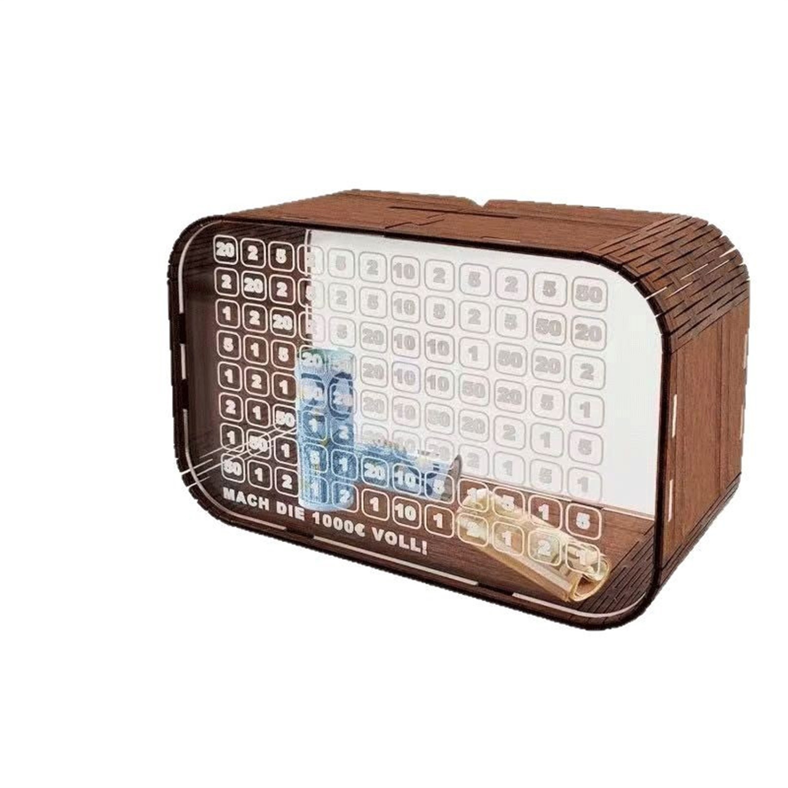 LUCKYXTT Innovative Wooden Money Saving Box with Euro Bill Tracker ...