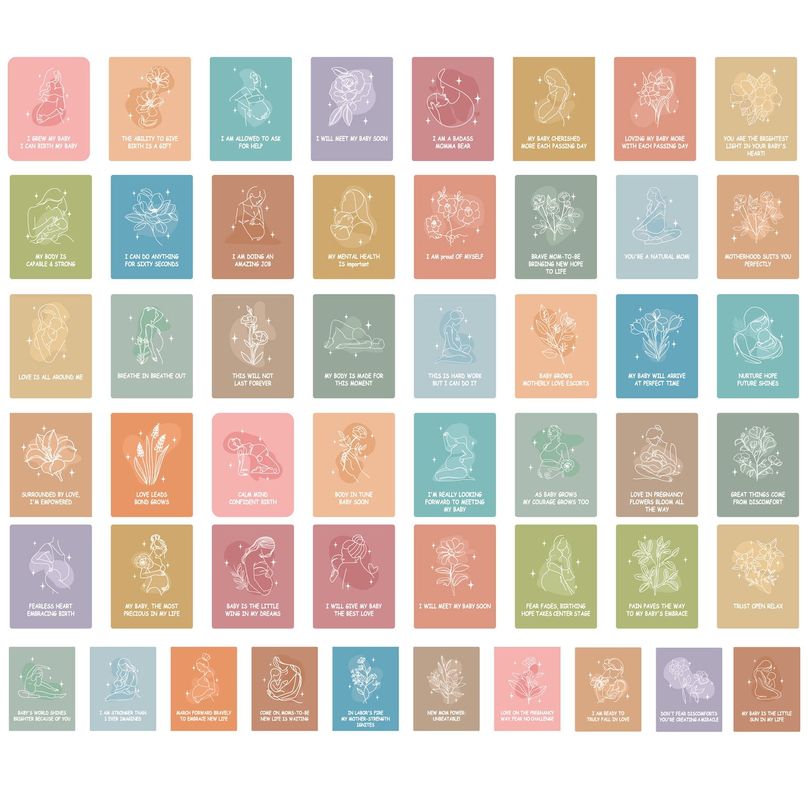 LUCKYXTT Inspirational Affirmation Cards Set 50 Motivational Cards with ...