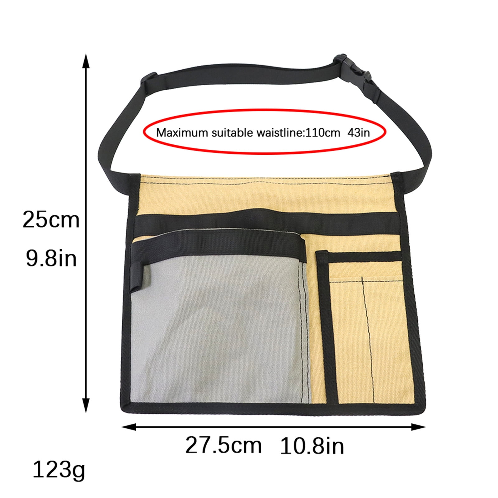 LUCKYXTT Multi-Pocket Single Side Tool Belt Pouch/Work Apron, Lightweight Canvas Belt Bag ...