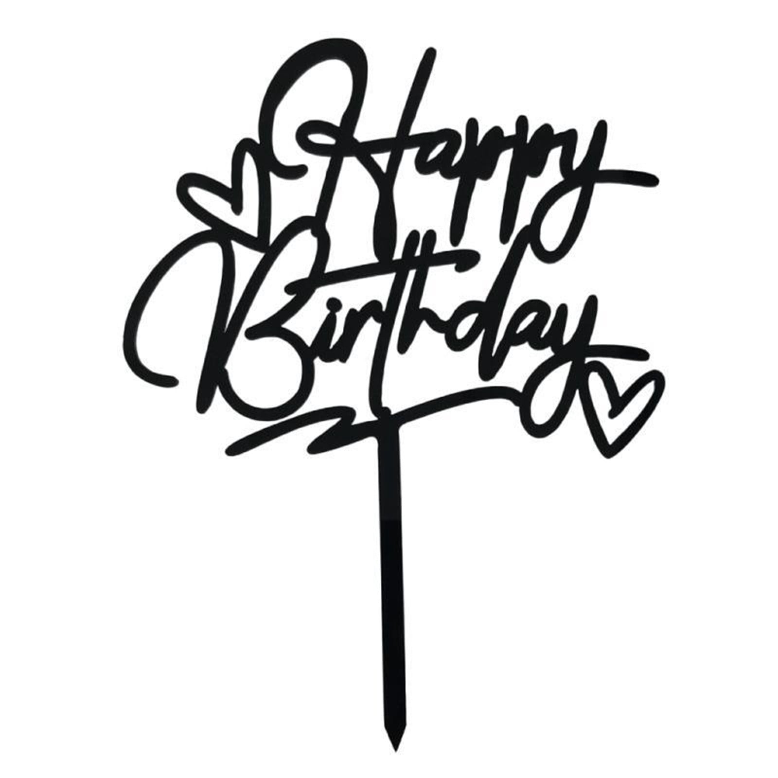 LUCKYXTT New Happy Birthday Cake Topper Rose Birthday Acrylic Cake ...