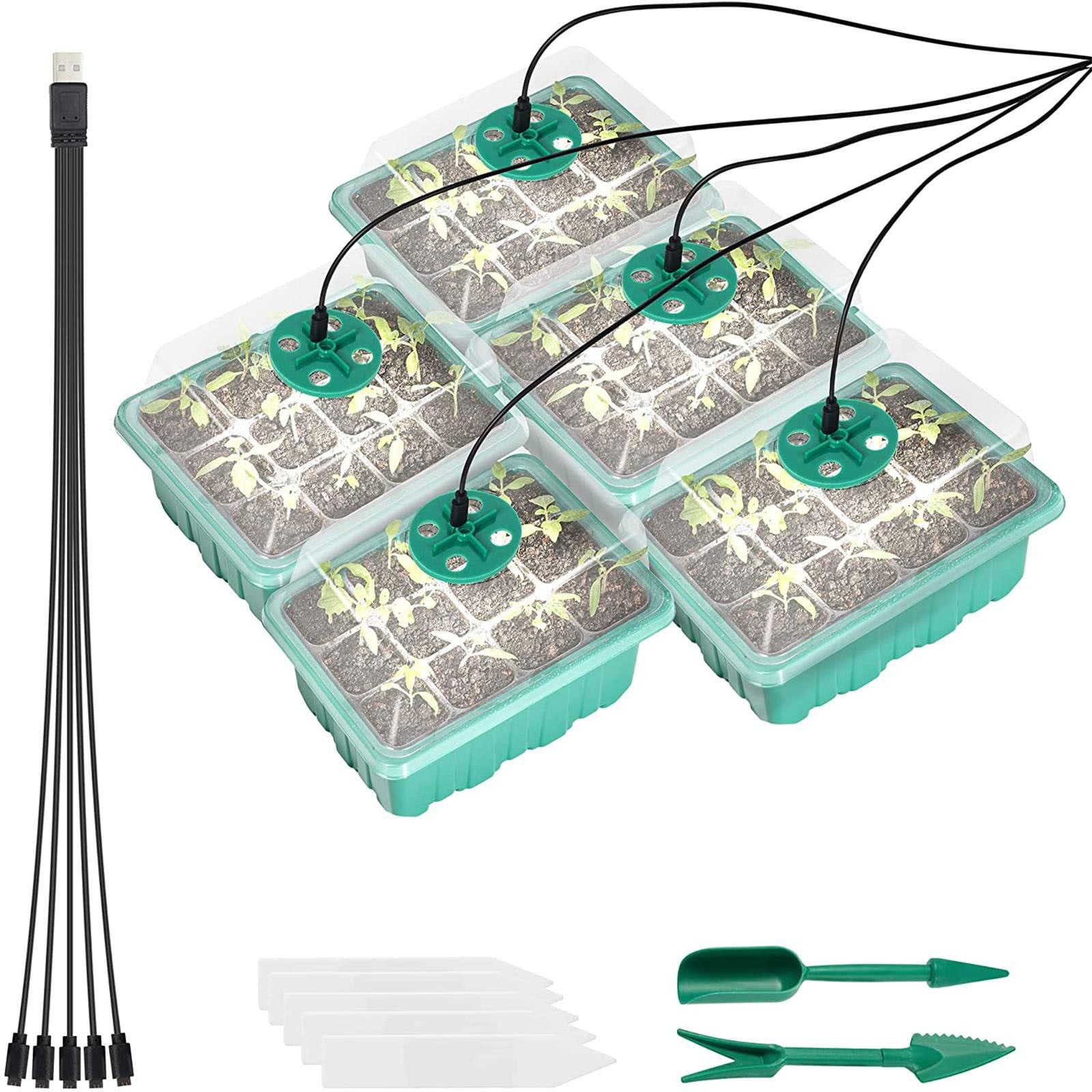 LUCKYXTT Seed Kit, Black & Green 120 Cells Seed Tray With Tools ...
