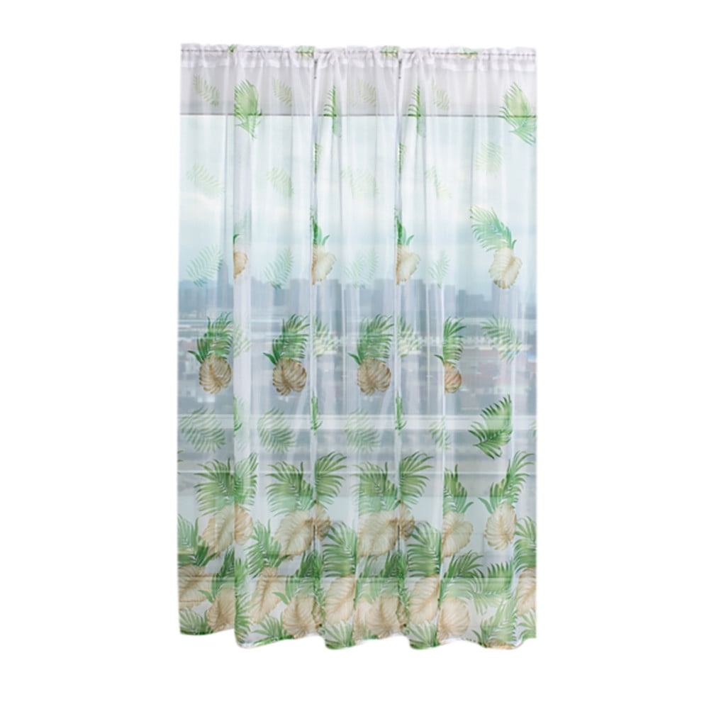 LUCKYXTT Trees Sheer Curtain Tulle Window Voile Drape Valance Fabric ...