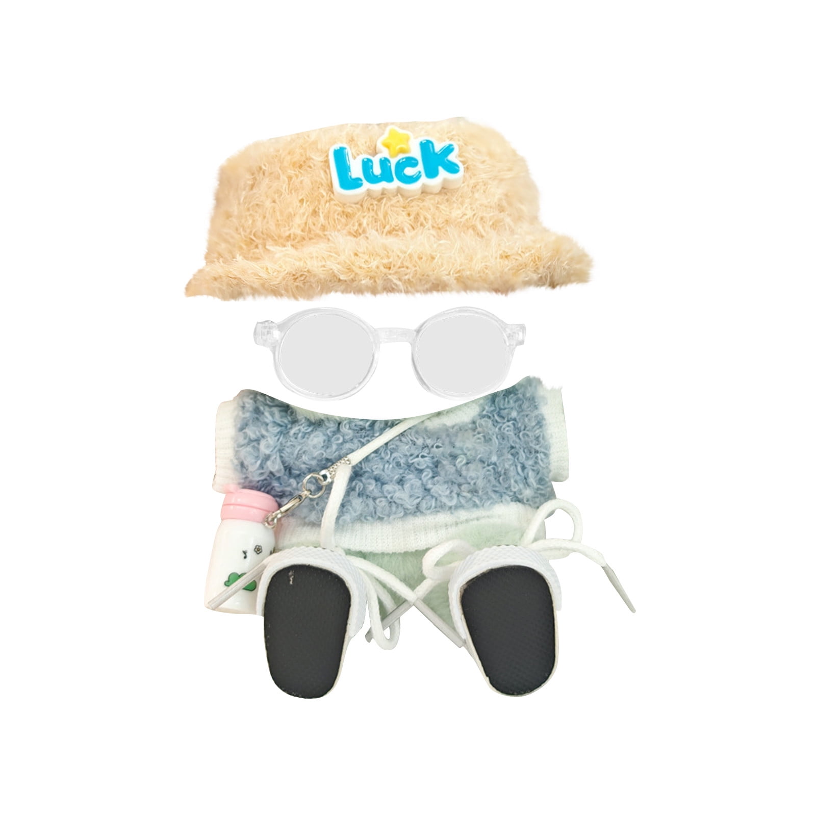 LUCKYXTT Trendy Teddy Bear Outfit Set Cozy Plush Hat, Sunglasses ...