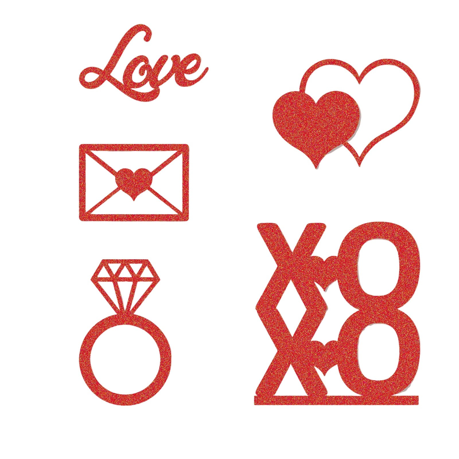 LUCKYXTT Valentine's Day Glitter Decorations Set Love, Hearts, XO ...