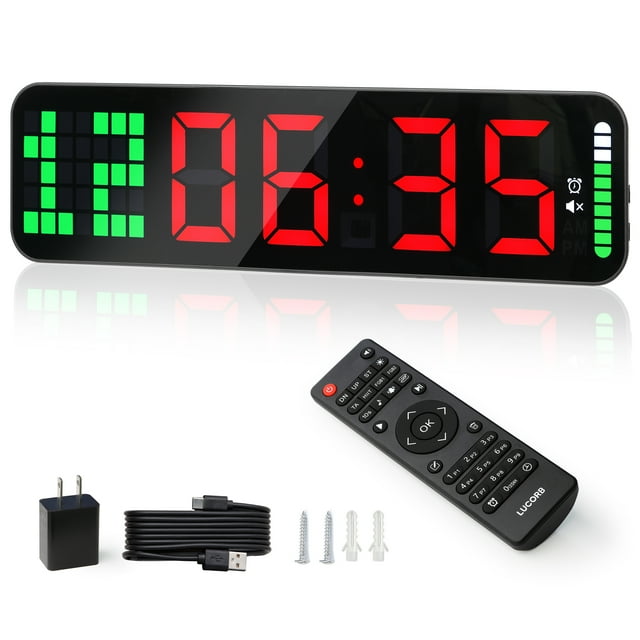 LUCORB Gym Timer Clock, Large Digital Wall Countdown Timer with Remote ...