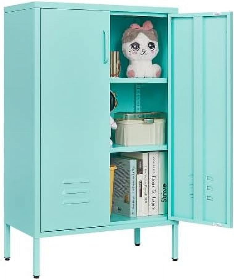 LUCYPAL 2 Door Metal Locker Style Storage Accent Cabinet,42’’H Steel ...