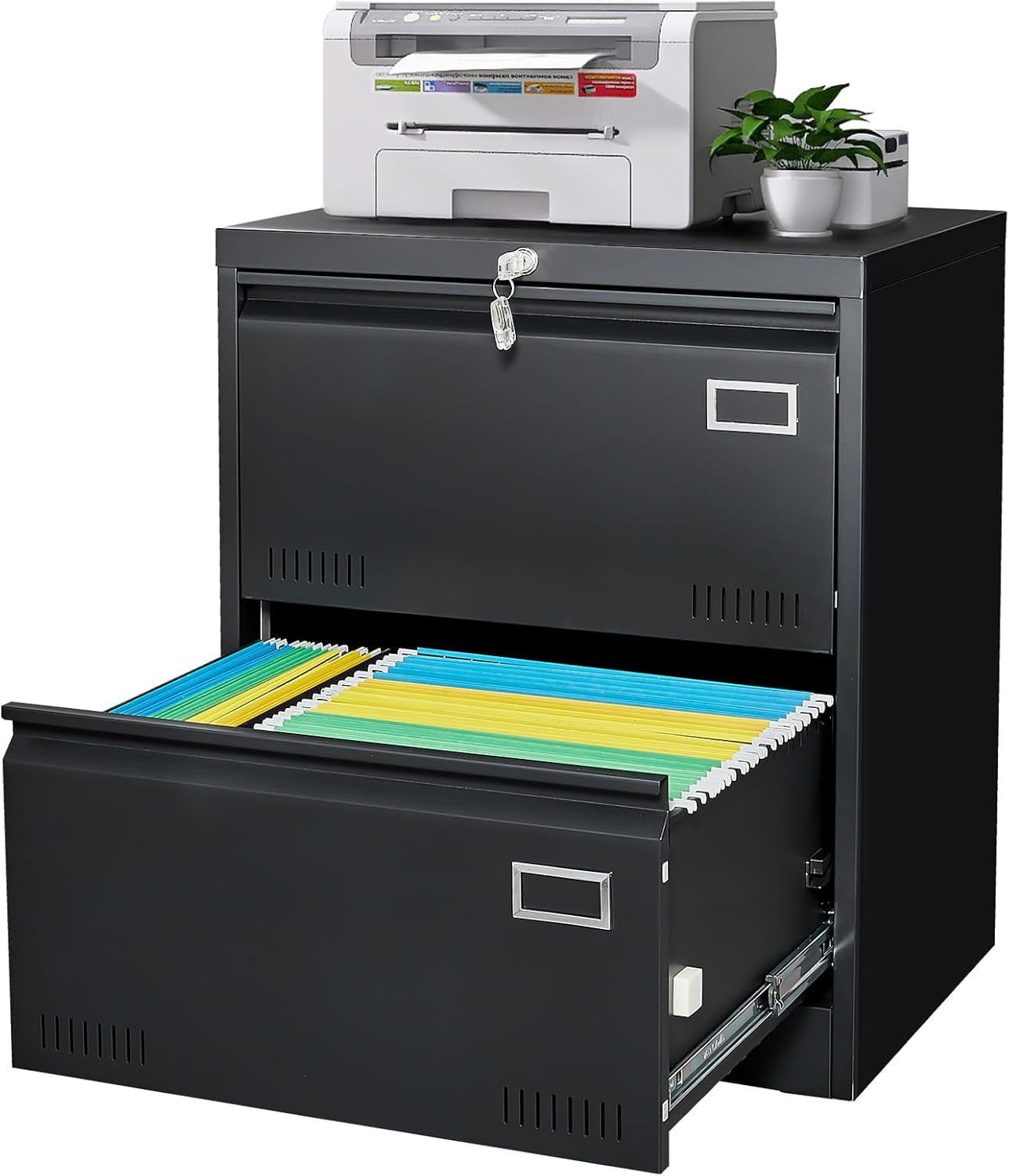 LUCYPAL 2 Drawer Lateral Filing Cabinet,Lockable Lateral File Cabinet ...