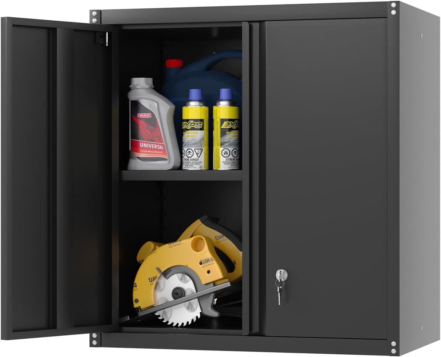 LUCYPAL Garage Storage Cabinet,Metal Wall Storage Cabinet with Locking ...