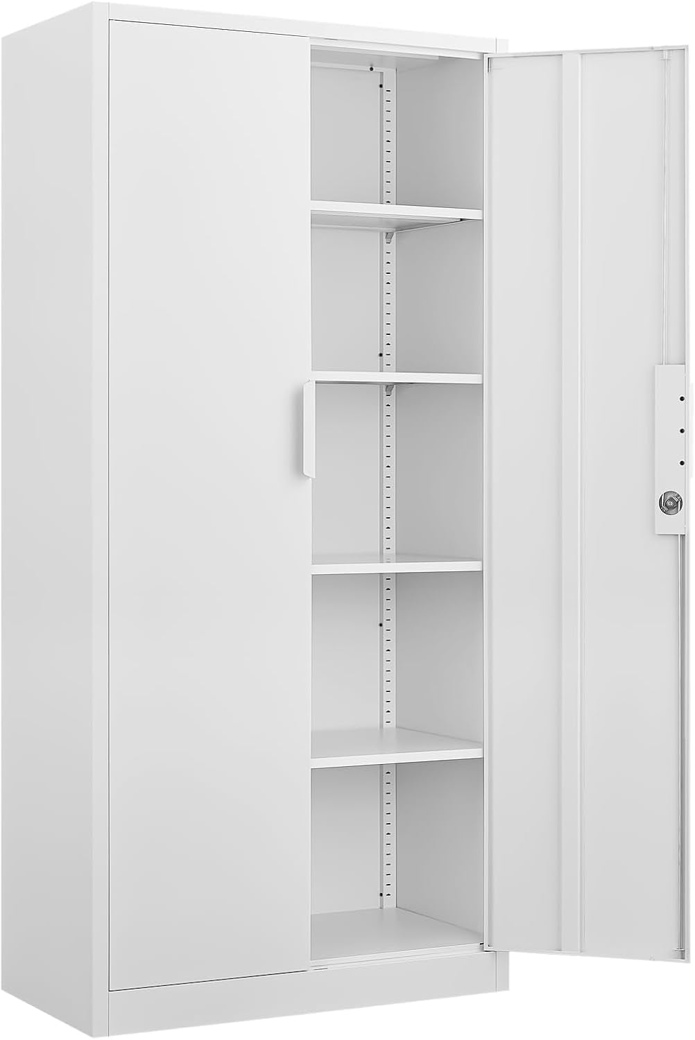 Metal Garage Storage Cabinet with 2 Doors and 4 Adjustable Shelves - 70 ...