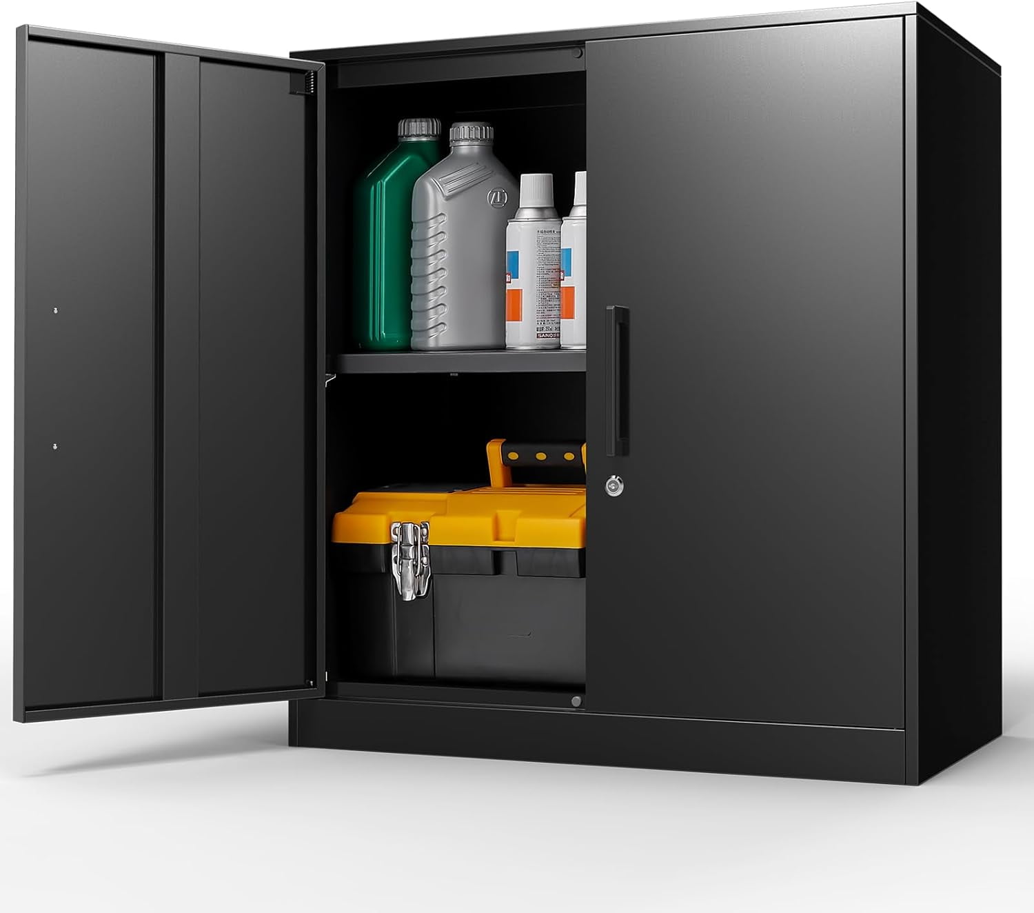 LUCYPAL Metal Storage Cabinets with 2 Doors and Handle,Steel Locking ...