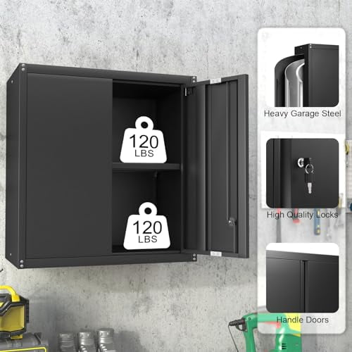 LUCYPAL Metal Wall Cabinet,Wall Mounted Storage Cabinet with 1 ...