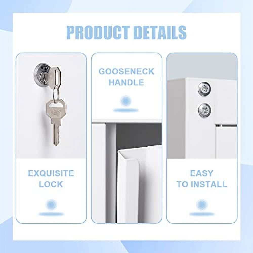 LUCYPAL Metal Wall Storage Cabinet with Shelves,Garage Wall Mounted ...