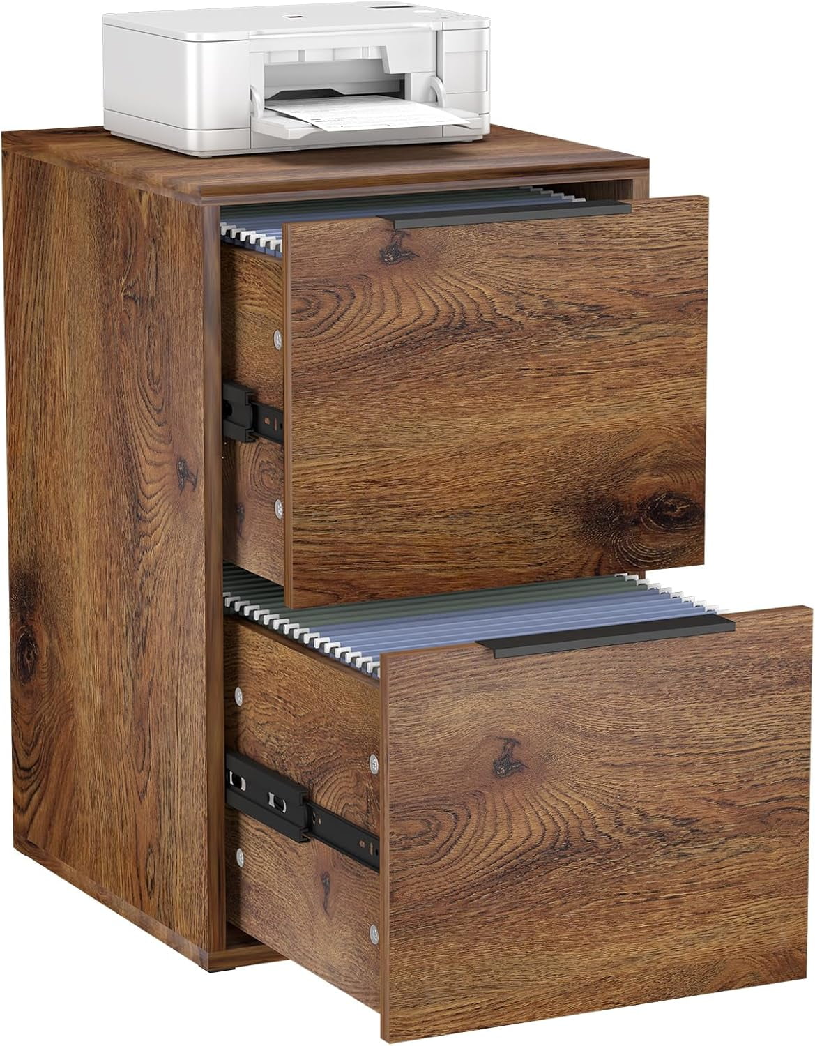 LUCYPAL Wood File Cabinet 2 Drawer,Wooden File Cabinets for Letter Size ...