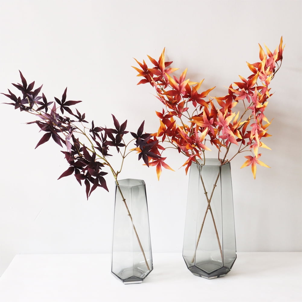 LUDLZ 73cm Artificial Plastic Autumn Green Maple Leaves Thanksgiving ...