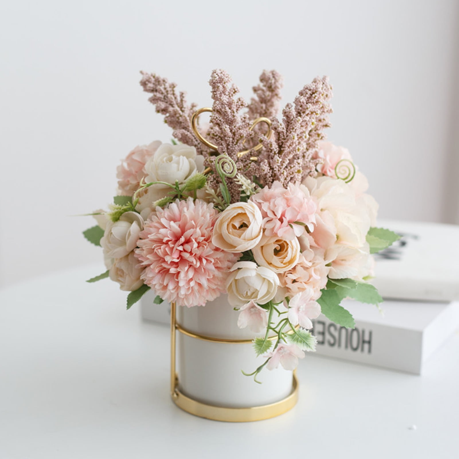 LUDLZ Artificial Flowers 23cm “Artificial” Silk Red Roses Home Bouquet ...