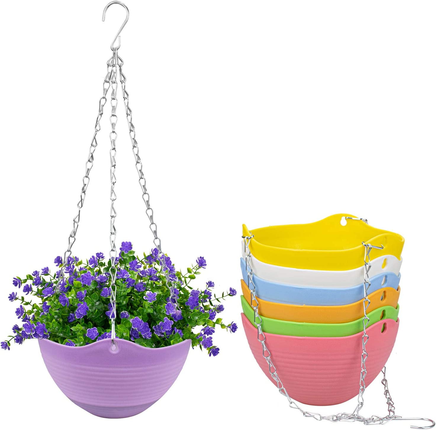 LUDLZ Flower Pot Hanging, Drainer, Resin, Beige, 35cm, Colorful ...