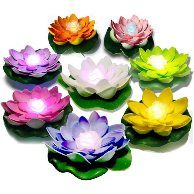 LUDLZ LED Multi-color Lotus Flower Floating Pool Light - Walmart ...