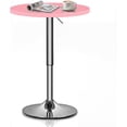 LUDYSHARE 23.5" Round Adjustable Height Bar Table, 27.5"-36" Hydraulic ...