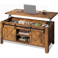 LUDYSHARE 47.2" Farmhouse Lift Top Coffee Table with Sliding Barn Doors ...
