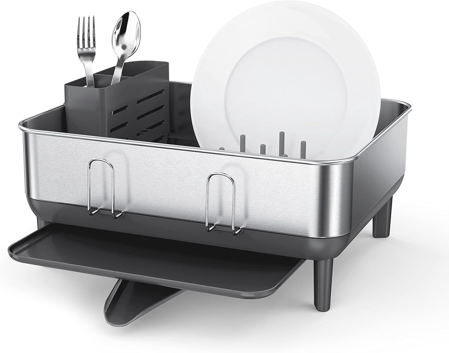 LUDYSHARE Compact Dish Drying Rack, Steel Frame Dishrack for Small ...