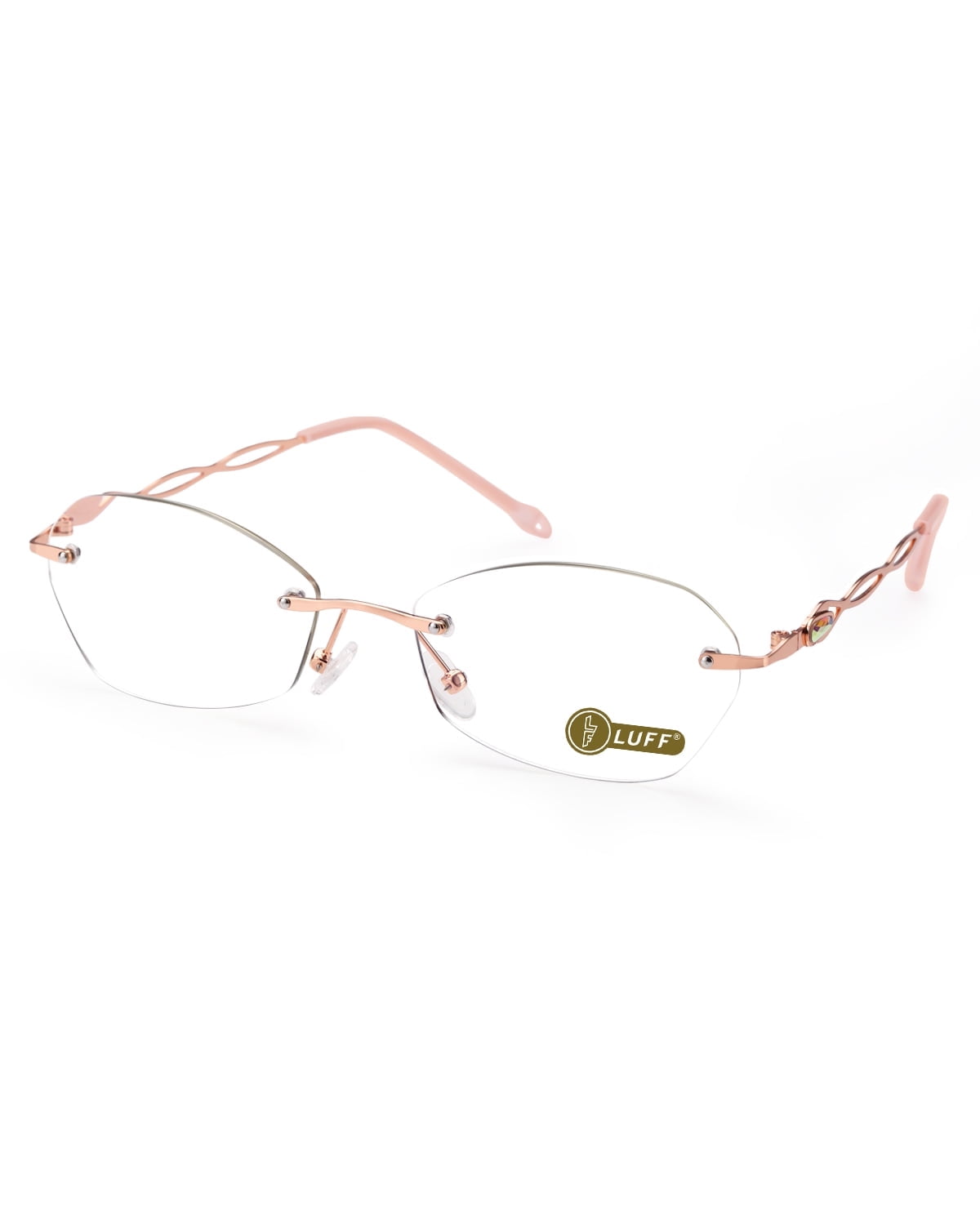 LUFF Rimless Reading Glasses for Women Blue Light Blocking Lightweight ...